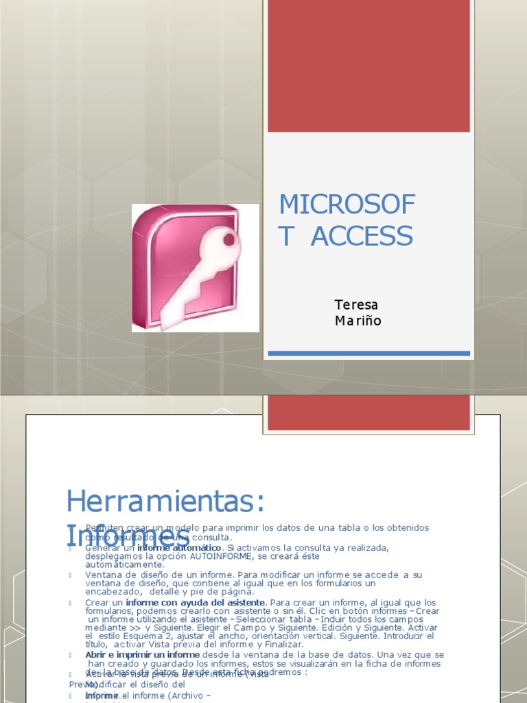 Informaes Acces Tema | PDF | Ventana (informática) | Bases de datos