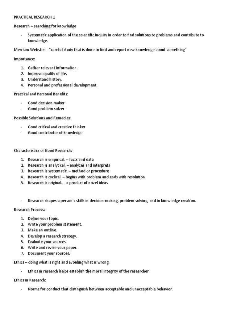 PRACTICAL RESEARCH 1 Reviewer | PDF | Quantitative Research ...