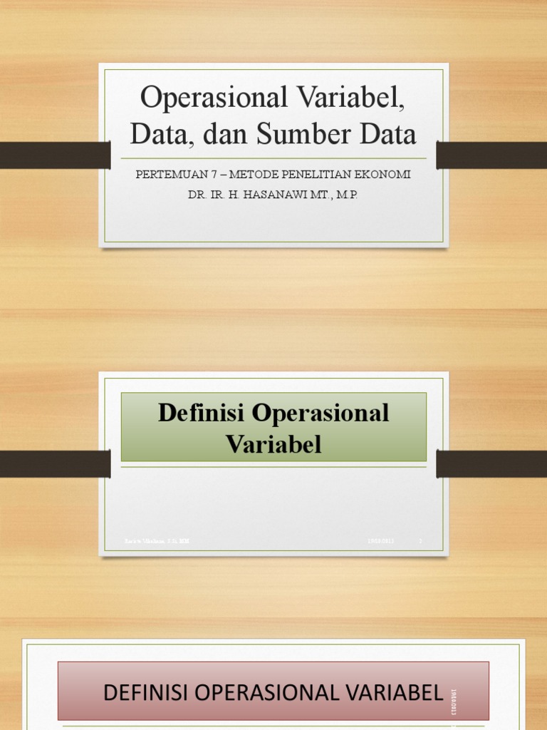 Pertemuan 7 - Operasional Variabel Penelitan, Data Dan Sumber Data | PDF