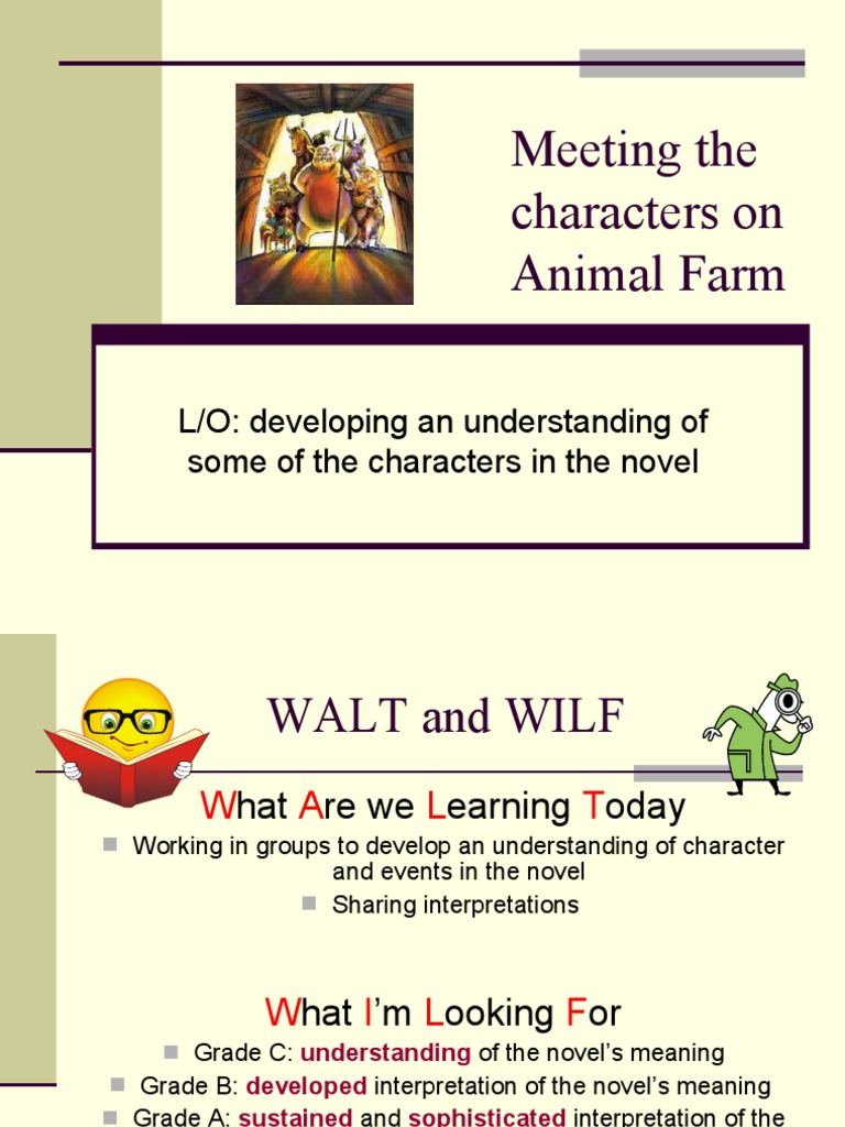 Lesson 1 Meeting The Characters Animal Farm | PDF
