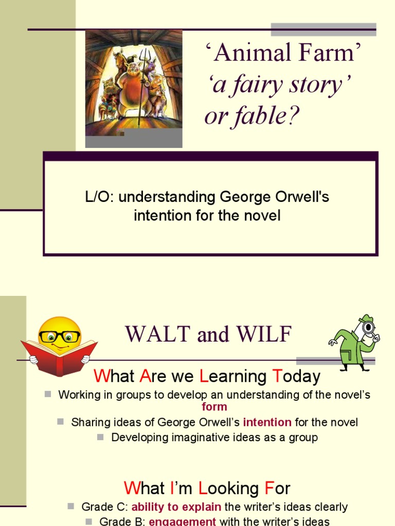 Lesson 2 Animal Farm (Fable or Fairy Story) | PDF | Fairy Tales | Sheep