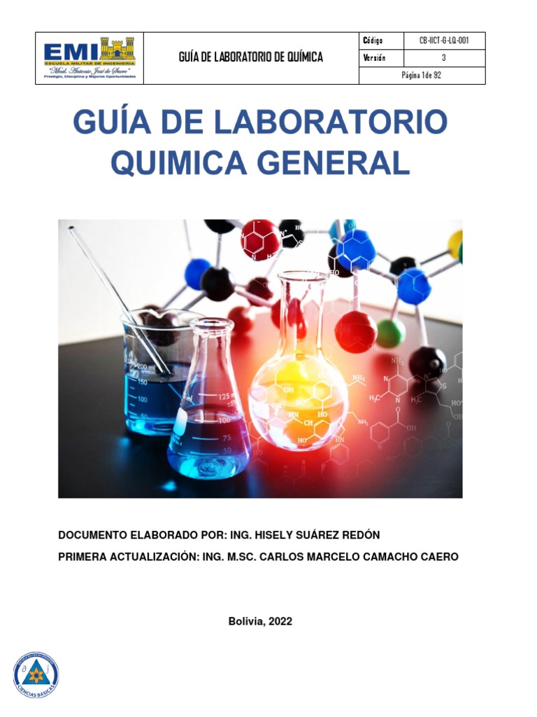 Nueva Guia Lab QMC I-2022 Actualizada PDF | PDF | Laboratorios | Ácido clorhídrico