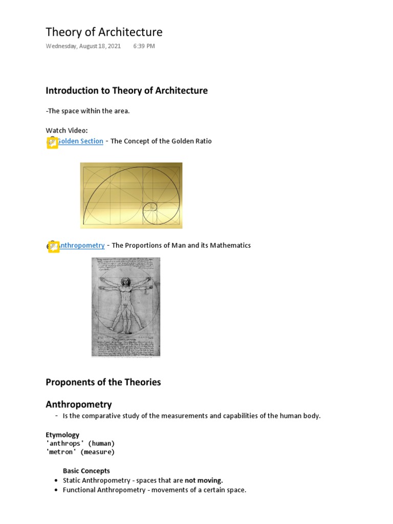 Theory of Architecture-1 | PDF