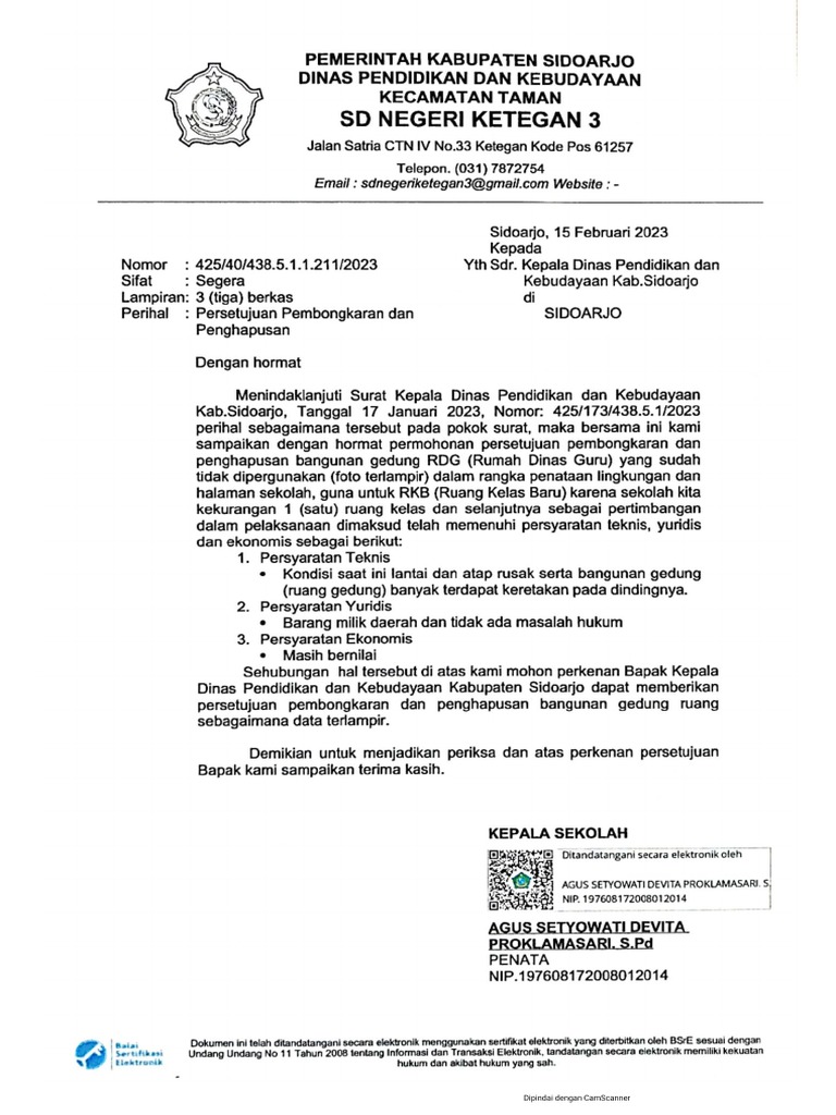 Permohonan Pembongkaran RDG | PDF