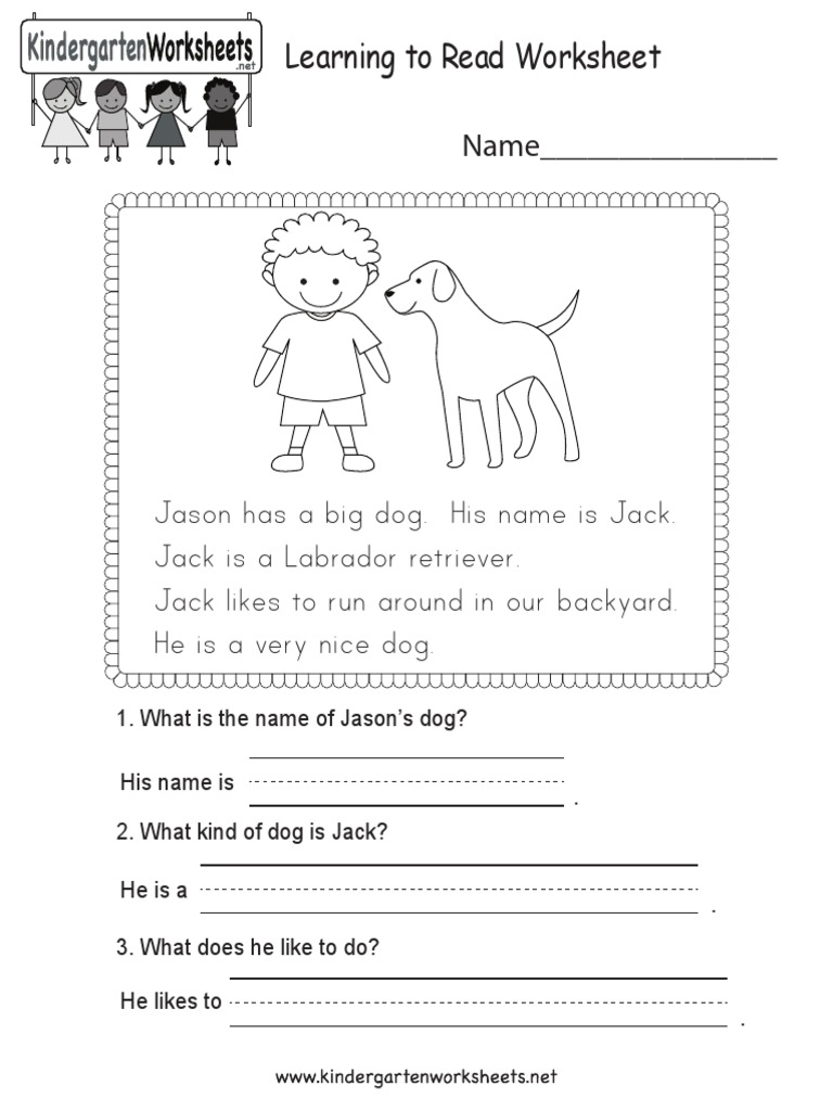 Learning To Read Worksheet PDF | PDF