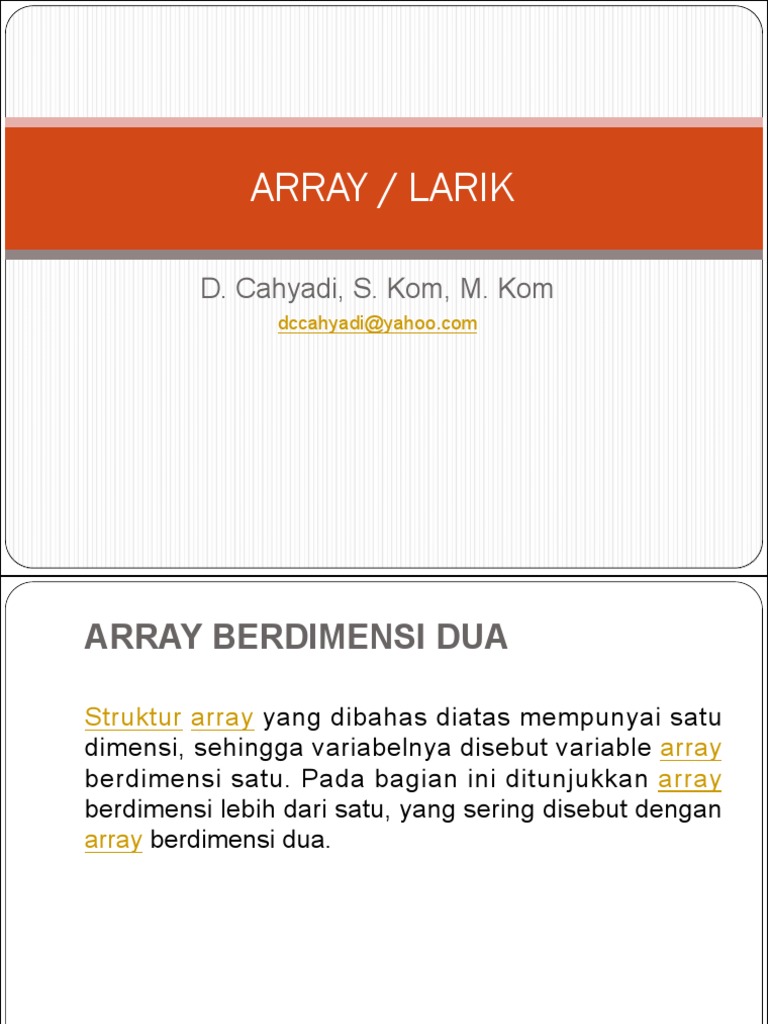 Panduan Array Dua Dimensi dalam C | PDF