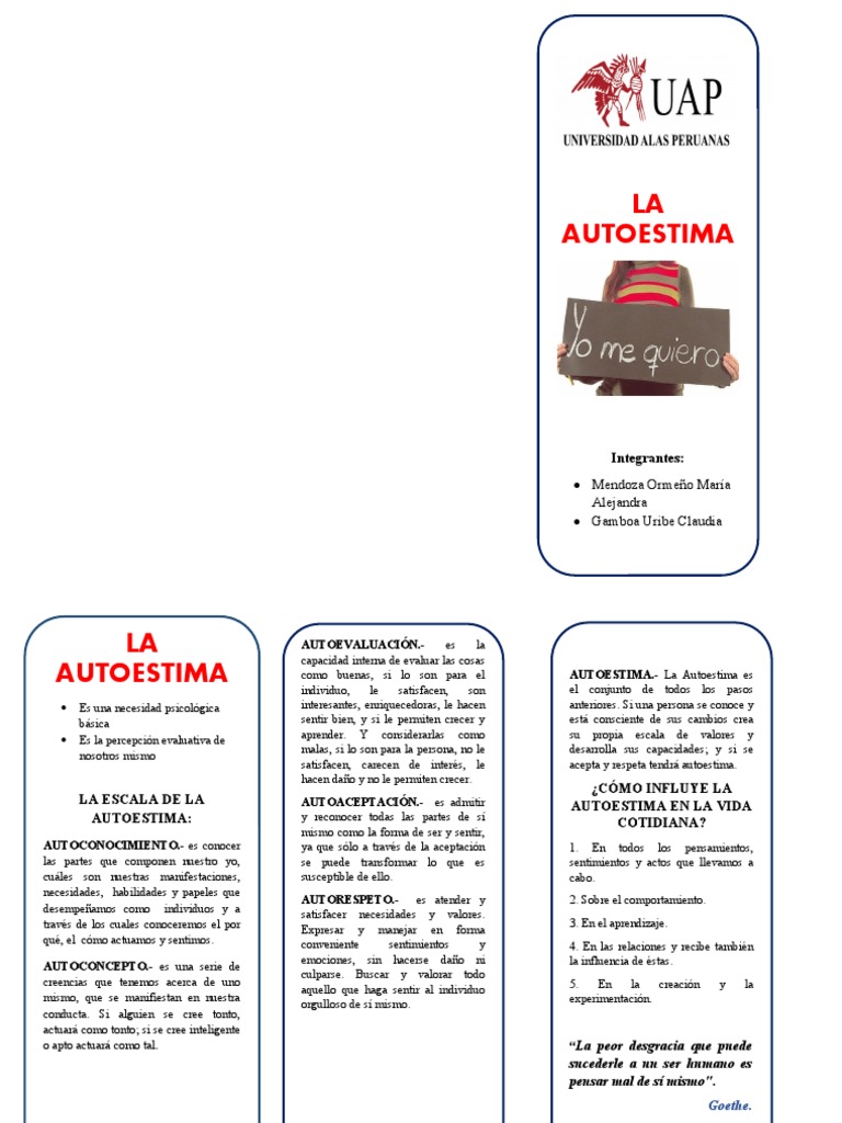La Autoestima | PDF | Autoestima | Psicología cognitiva