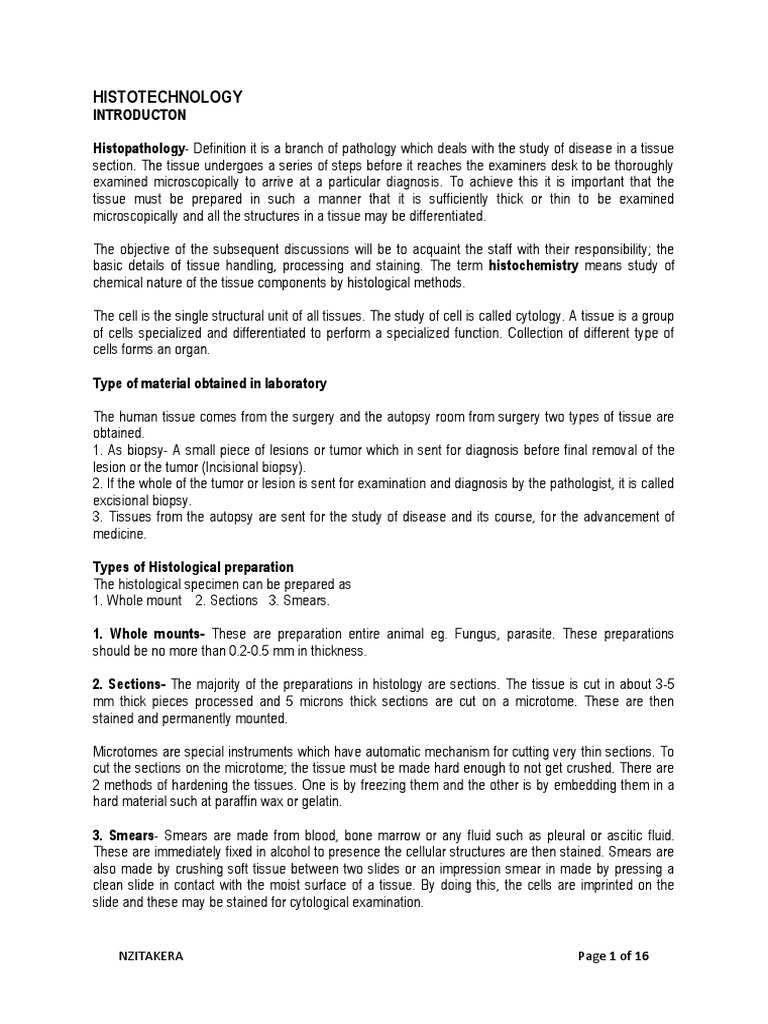 Histotechnology Practices PDF | PDF | Fixation (Histology) | Histology