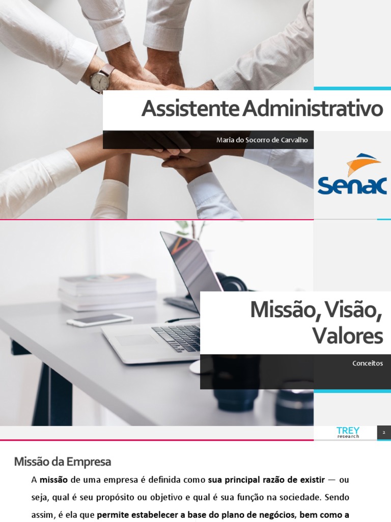Missão, Visão, Valores e Conceitos Organizacionais | PDF | Economia ...