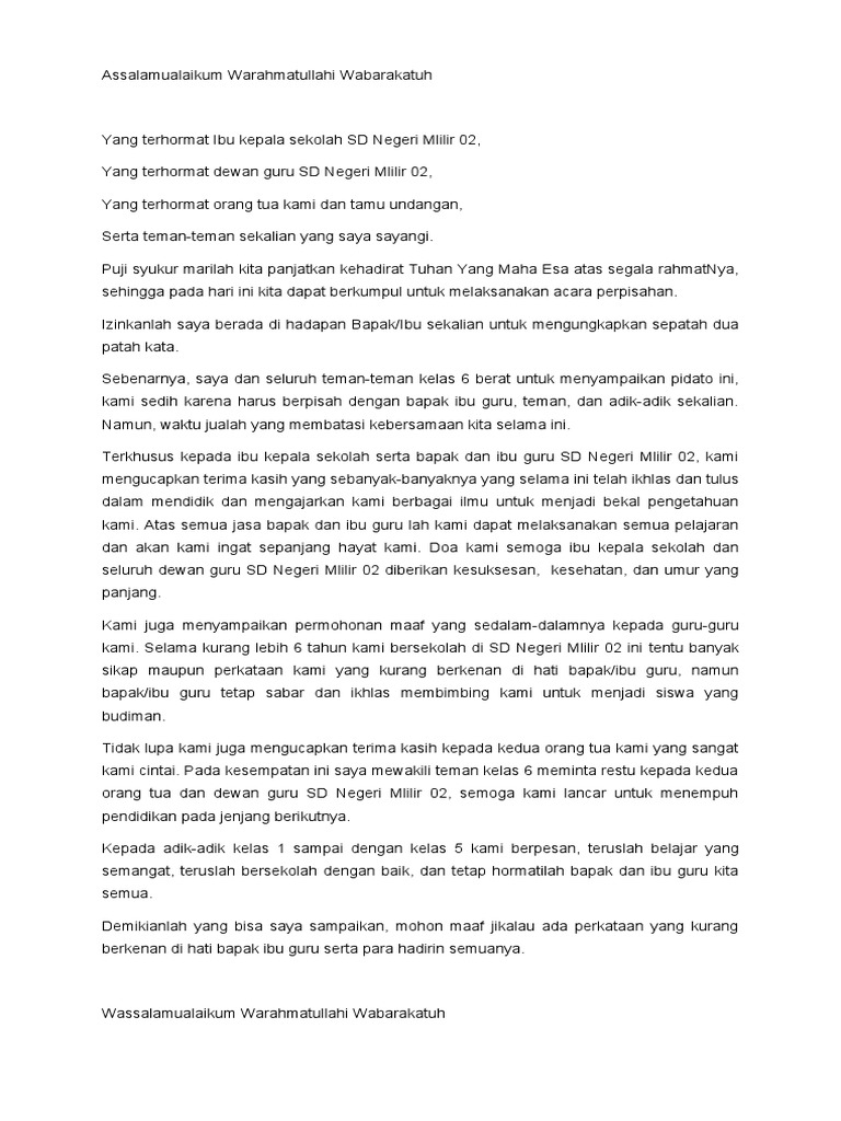 Pidato Kelas 6 | PDF