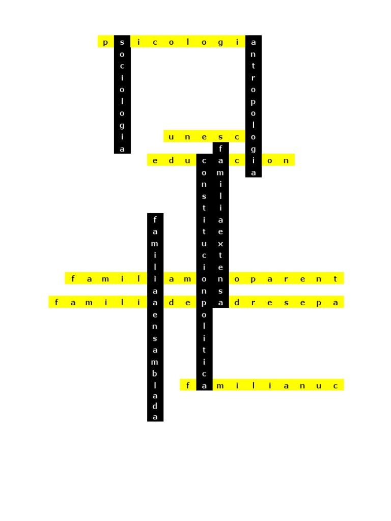 Crucigrama | PDF | Familia | Parentesco