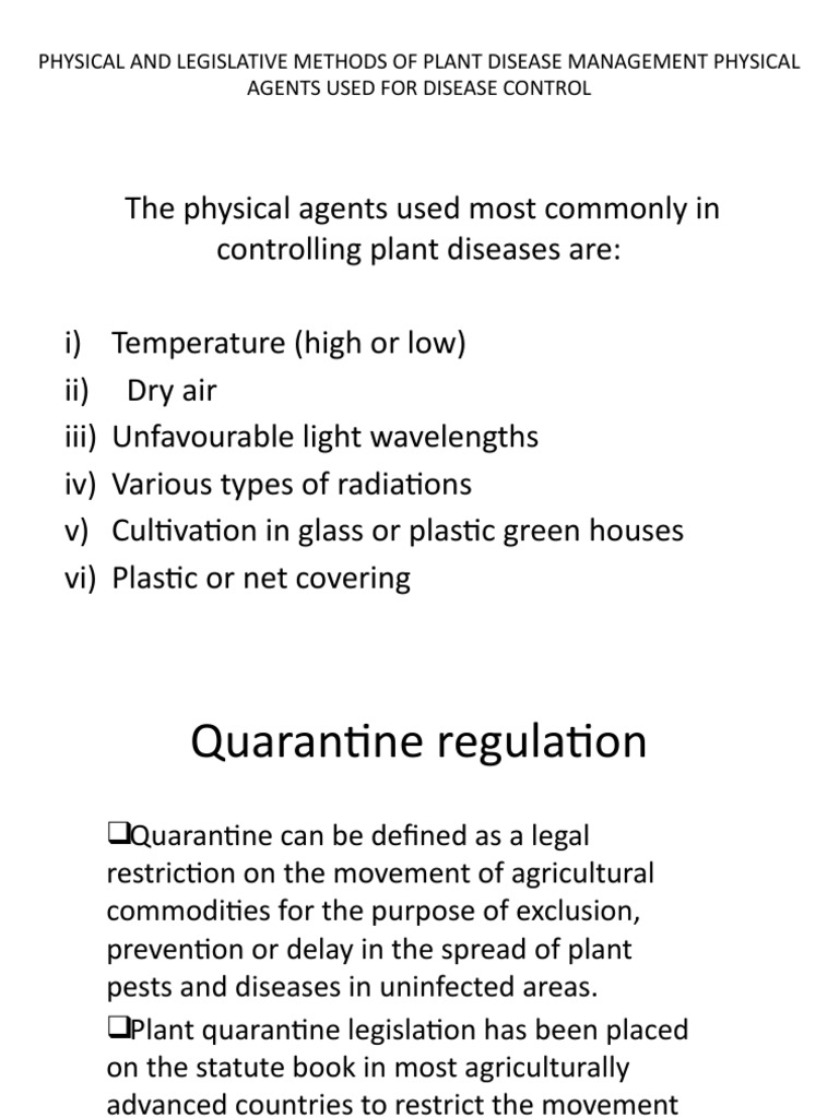 Physical and Legislative Disease Control | PDF