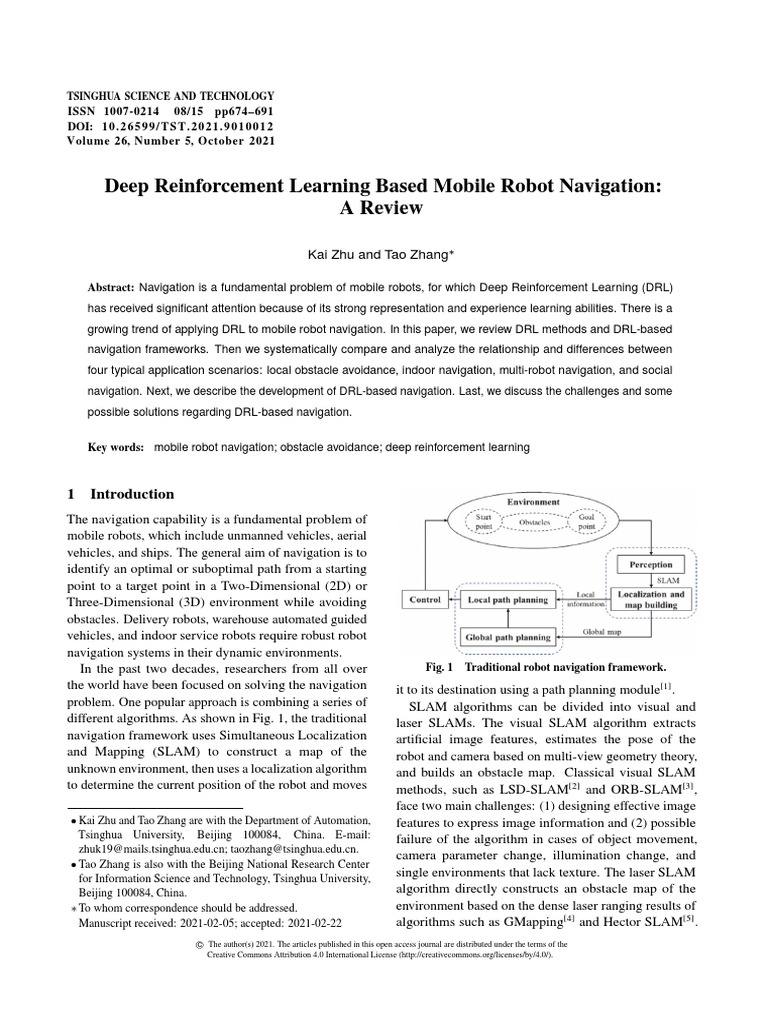 Deep Reinforcement Learning Based Mobile Robot Navigation A Review Pdf Applied Mathematics
