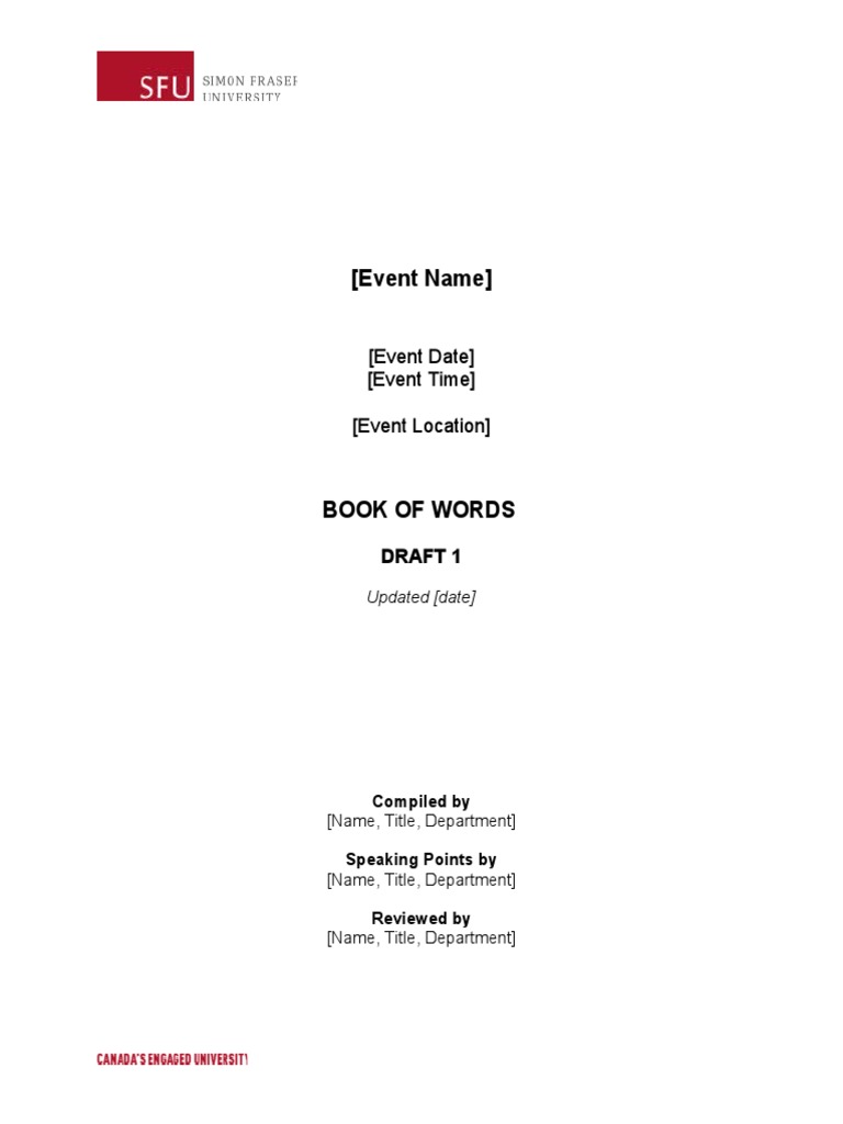 Event BoW Template | PDF