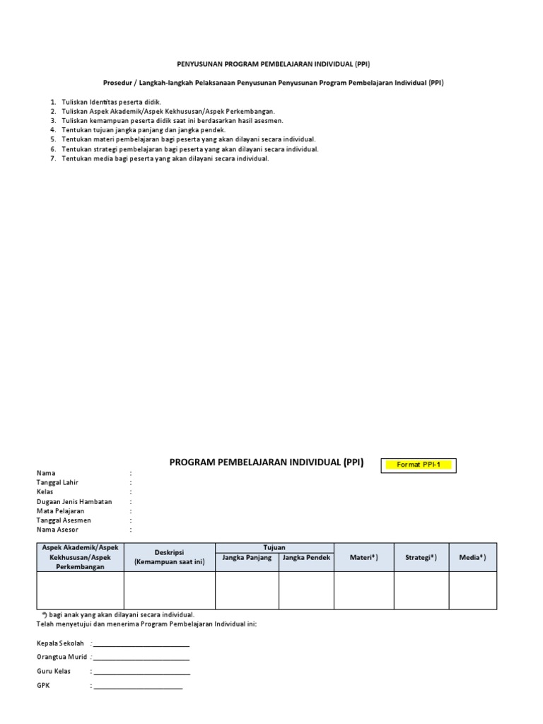 Lembar Kerja 5 Program Pembelajaran Individual | PDF