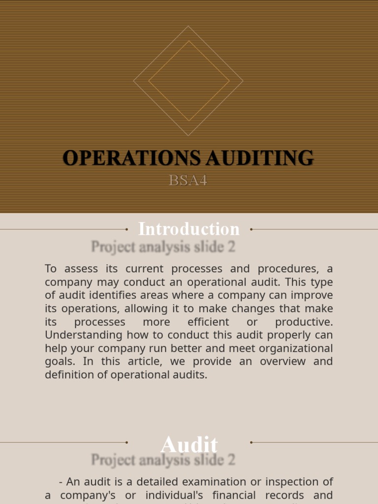 Operations Auditing | PDF | Audit | Internal Audit