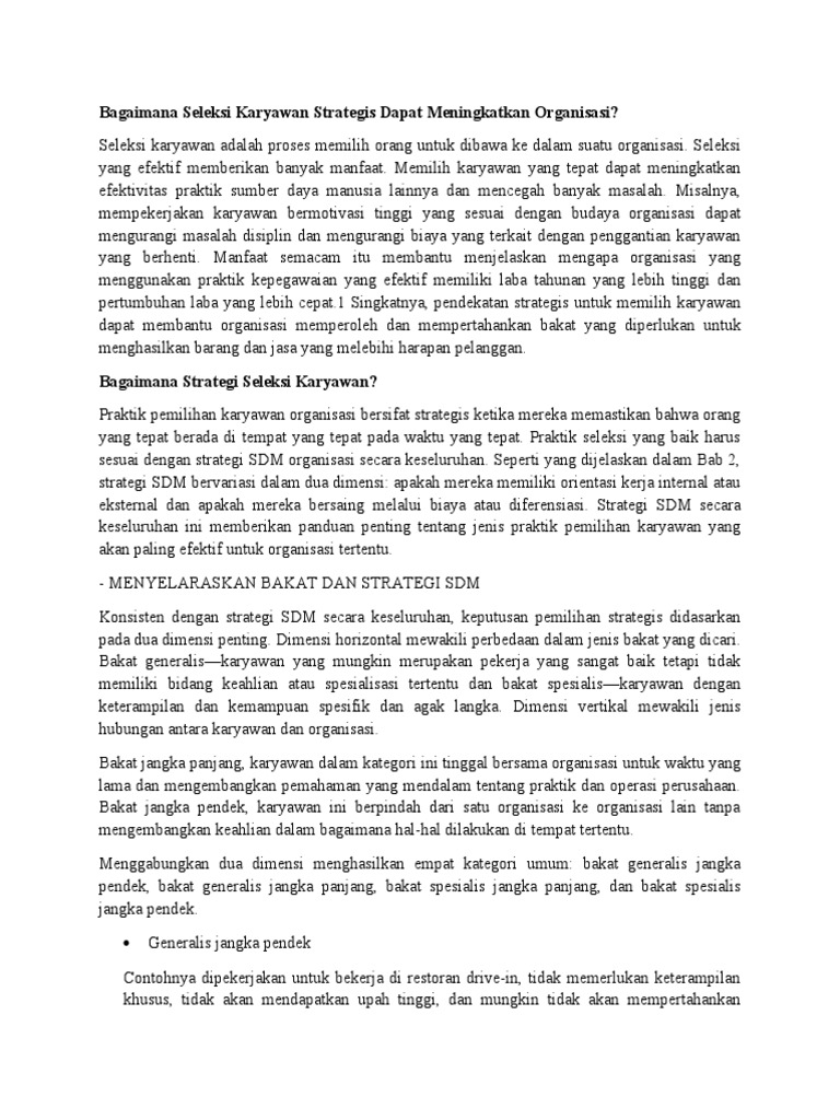 Selecting Employee Who Fit | PDF