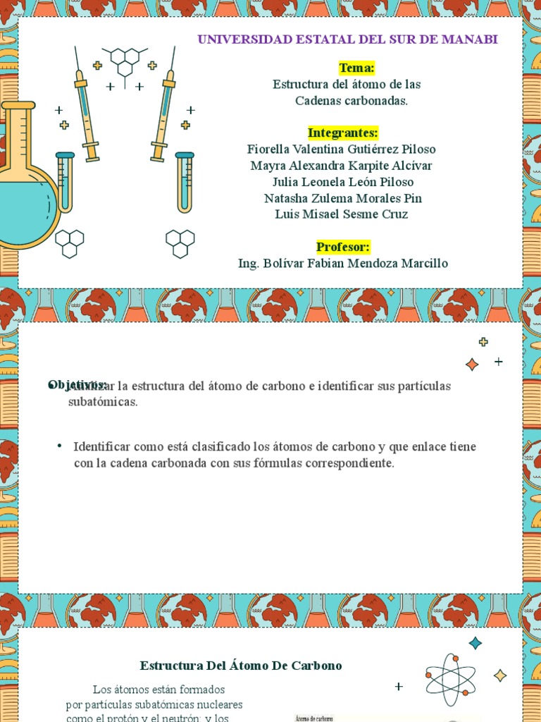 Estructura Del Atomo de Las Cadenas Carbonadas | PDF | Carbón | Átomos Estructura Del Atomo de Las Cadenas Carbonadas | PDF | Carbón | Átomos