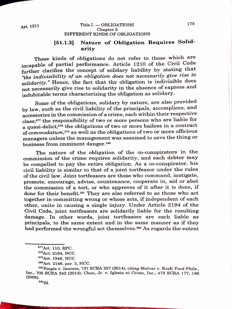 Oblicon Articles 1211 To 1230 (Rabuya) | PDF