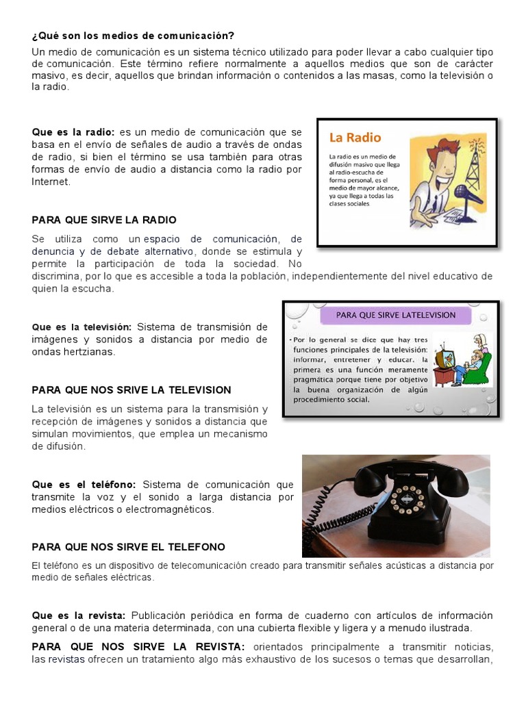 Qué Son Los Medios de Comunicación | PDF | Póster | Medios de comunicación)