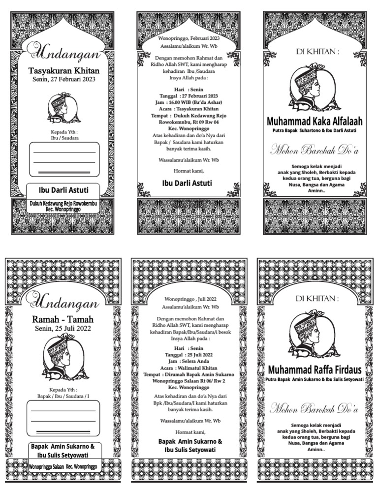 Tasyakuran Khitan Muhammad Kaka Alfalaah | PDF