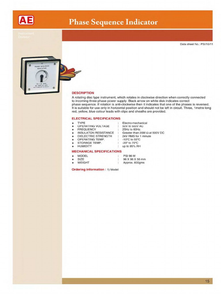 Phase Sequence Meter | PDF