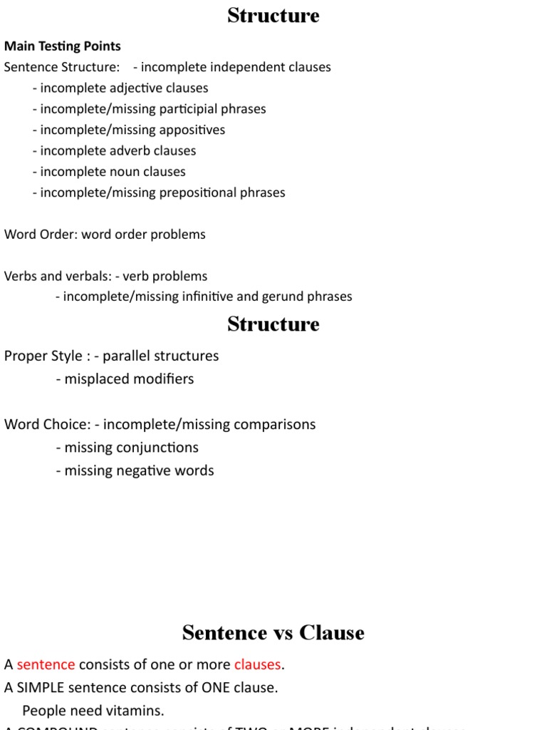 Structure | PDF | Clause | Linguistic Typology