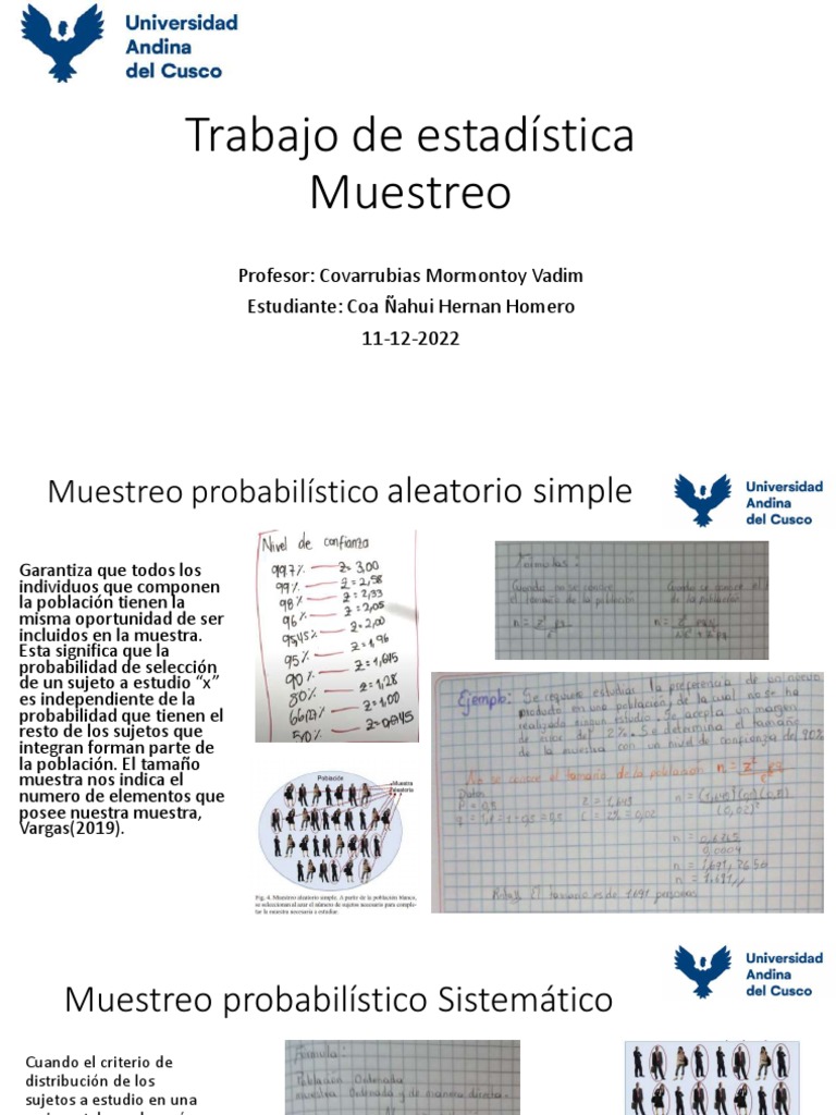 Trabajo de Estadística Muestreo | PDF | Muestreo (Estadísticas) | Método científico