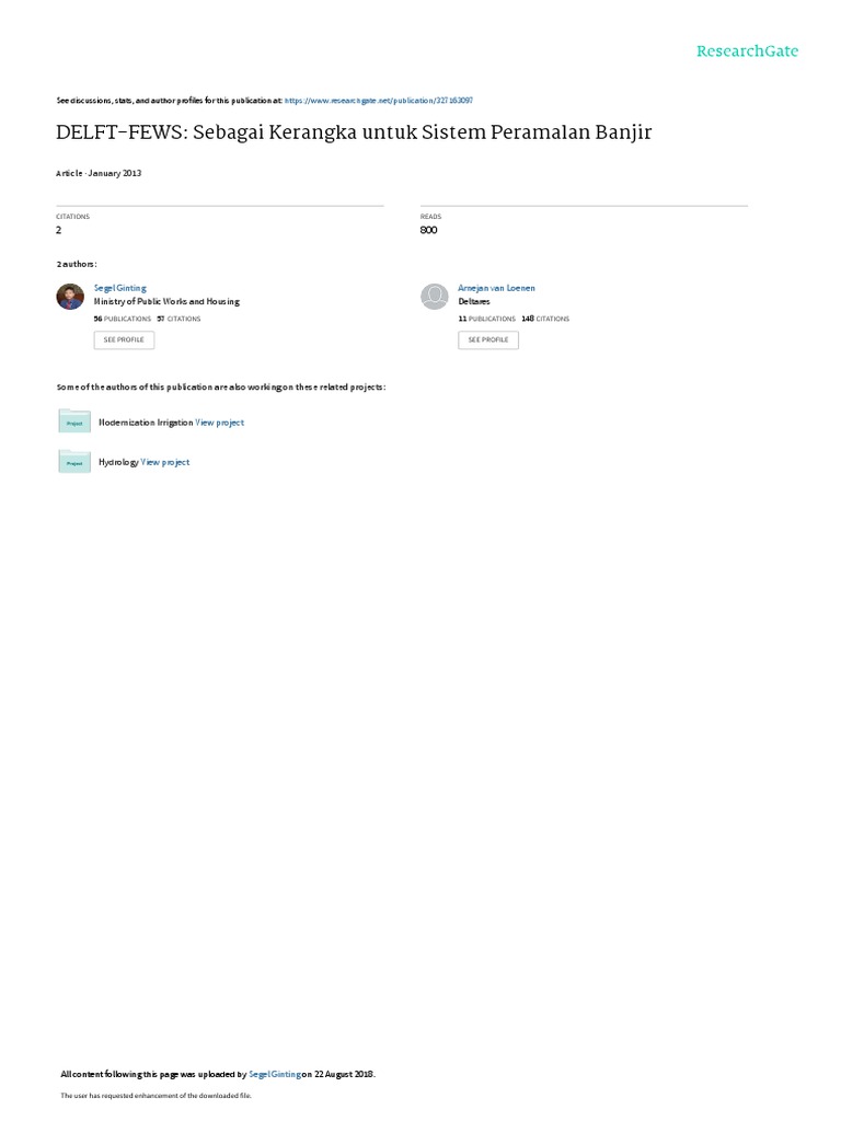 Delft FEWS Perangkat Sistem | PDF