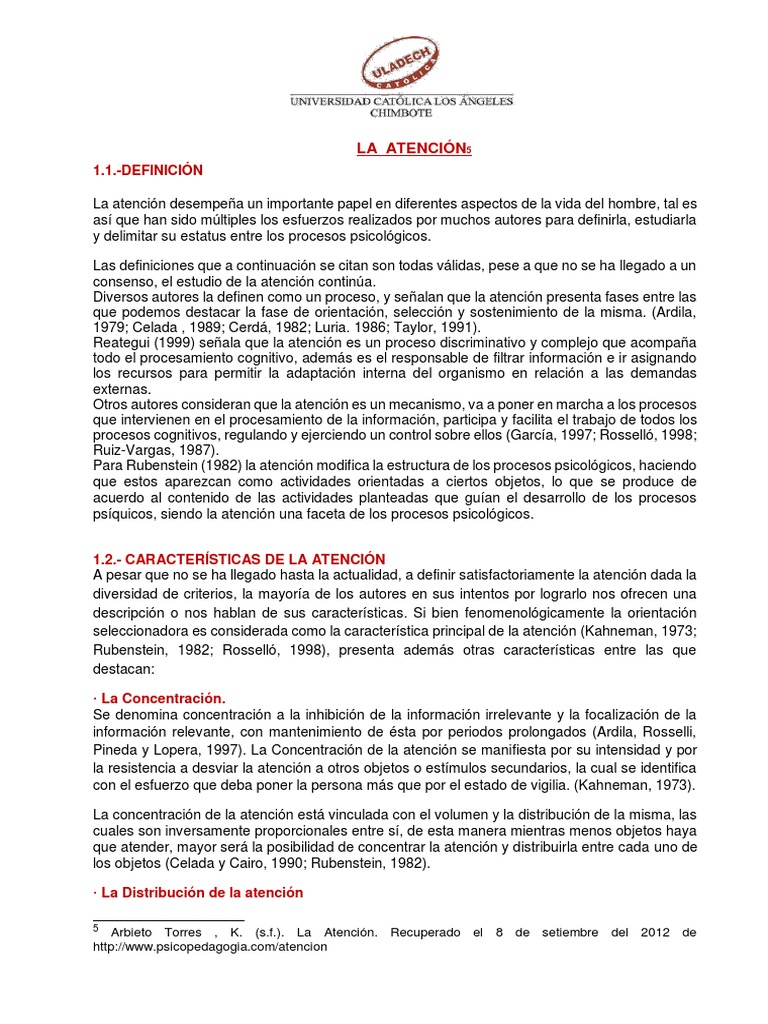 Material Complementario Sesion 1 | PDF | Atención | Conceptos psicologicos