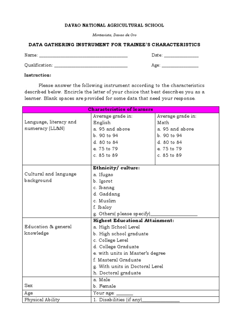 Data Gathering | PDF | Learning | Learning Styles