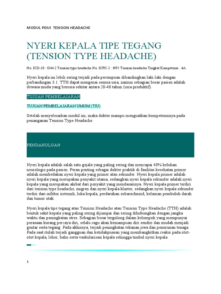 Panduan Tension Type Headache | PDF