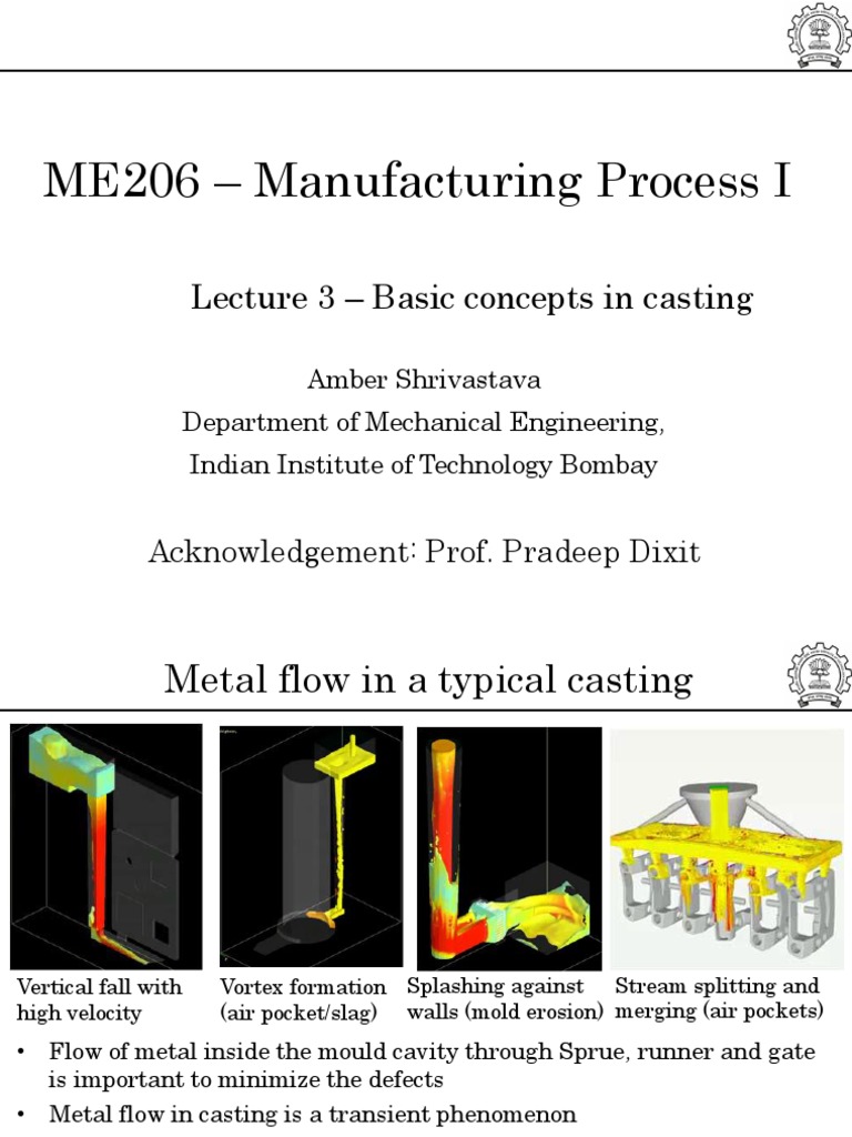 Lecture 3 - Fundamentals in Metal Casting | PDF | Casting (Metalworking ...