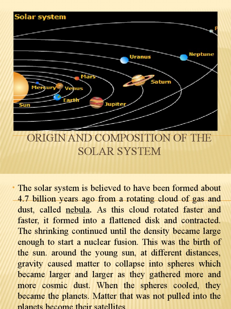 Creation of The Solar System | PDF | Solar System | Planets