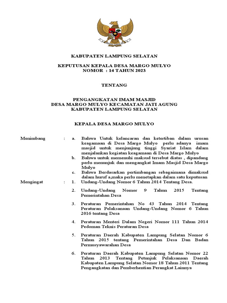 14.SK Imam Masjid | PDF