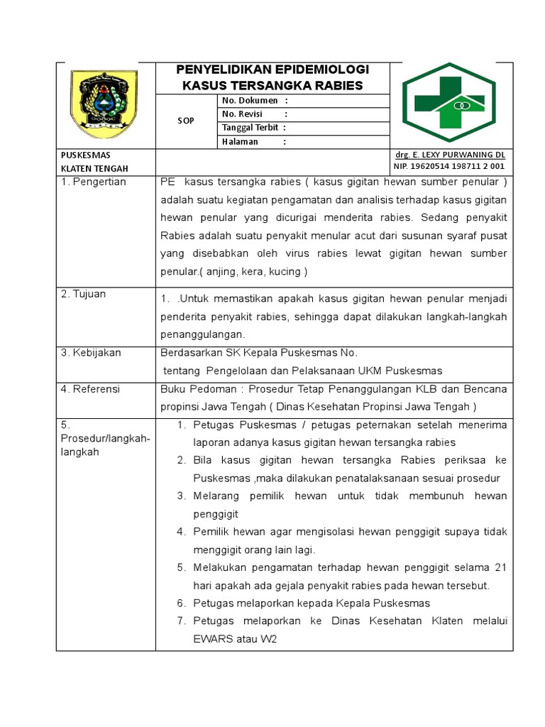 SOP Penanganan Rabies Revisi | PDF