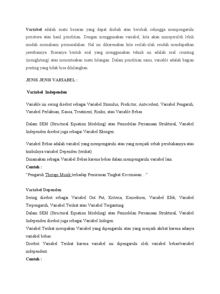 JENIS VARIABEL | PDF