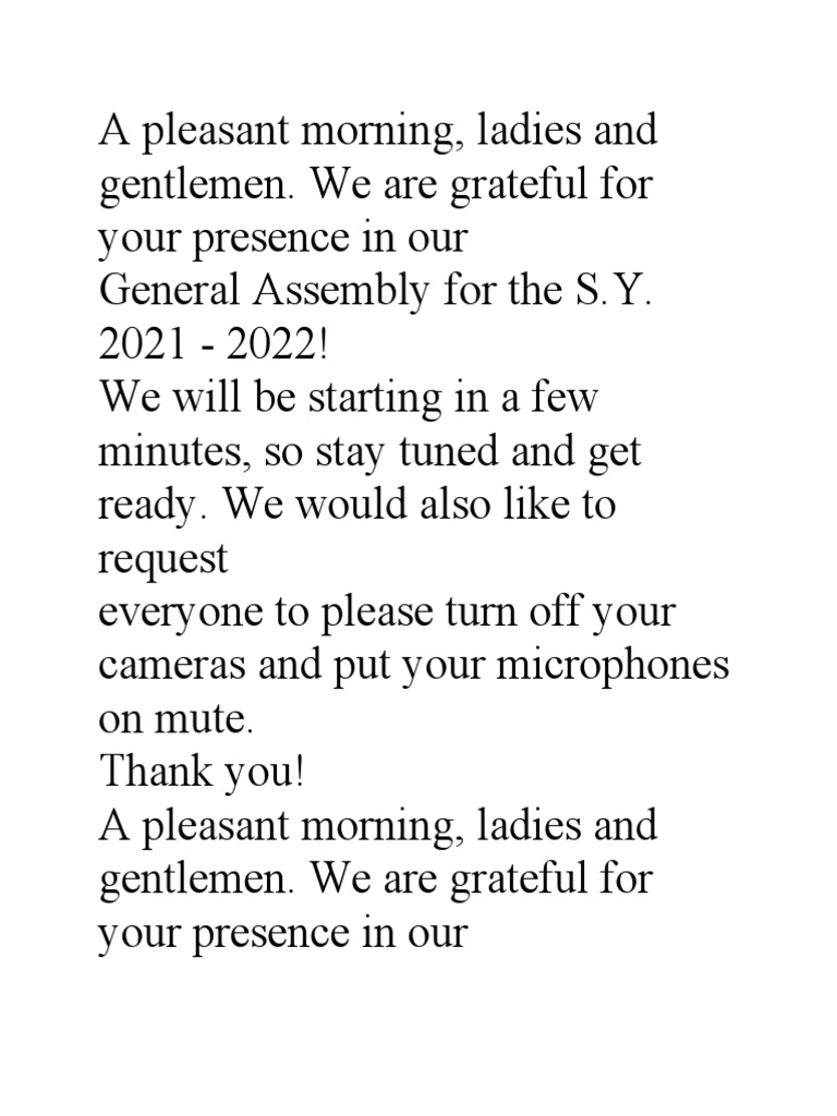 Script For Gen Assembly | PDF