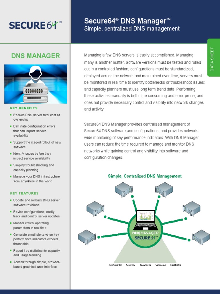 Secure64 DNS Manager Datasheet PDF | PDF | Domain Name System ...