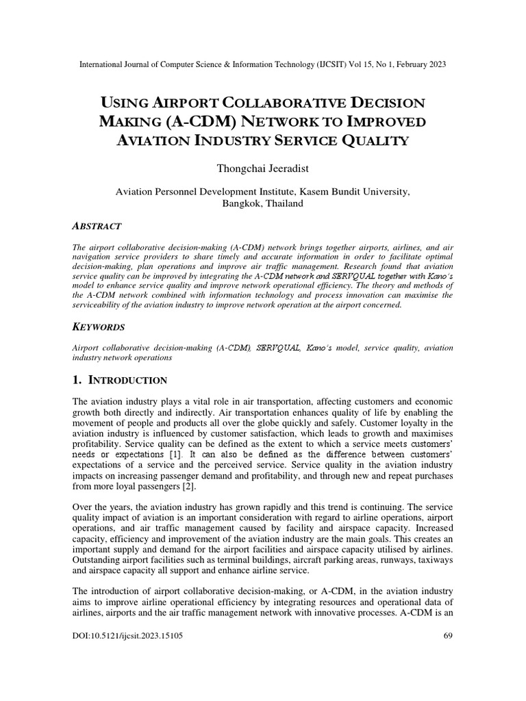 Using Airport Collaborative Decision Making (A-Cdm) Network To Improved ...