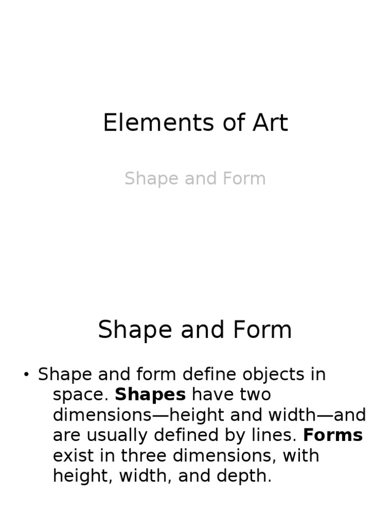 Elements of Art: Shape and Form | PDF | Language Arts & Discipline