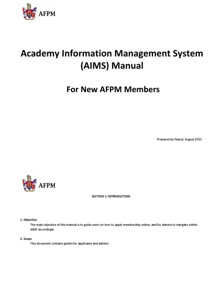 AIMS Guideline | PDF | Computing