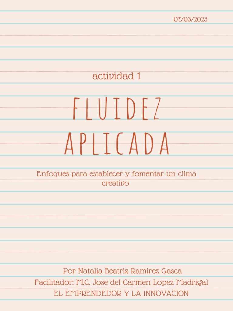 Actividad 1. Fluidez Aplicada PDF | PDF | Producto (Negocio)