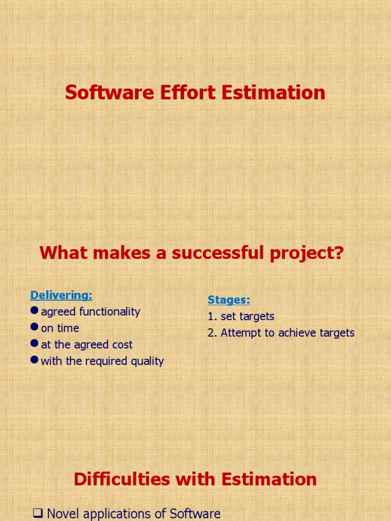 Lecture1519 - 15813 - Effort Estimation | PDF | Top Down And Bottom Up Design | Input/Output