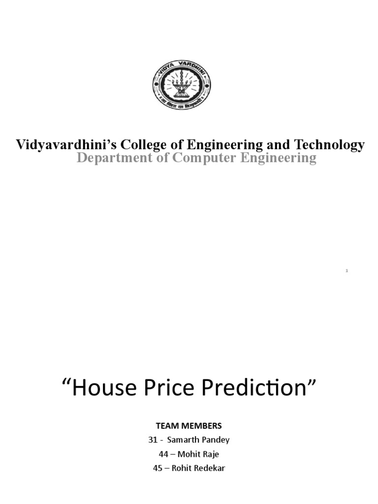 House Price Prediction Project Report | PDF | Regression Analysis | Prediction