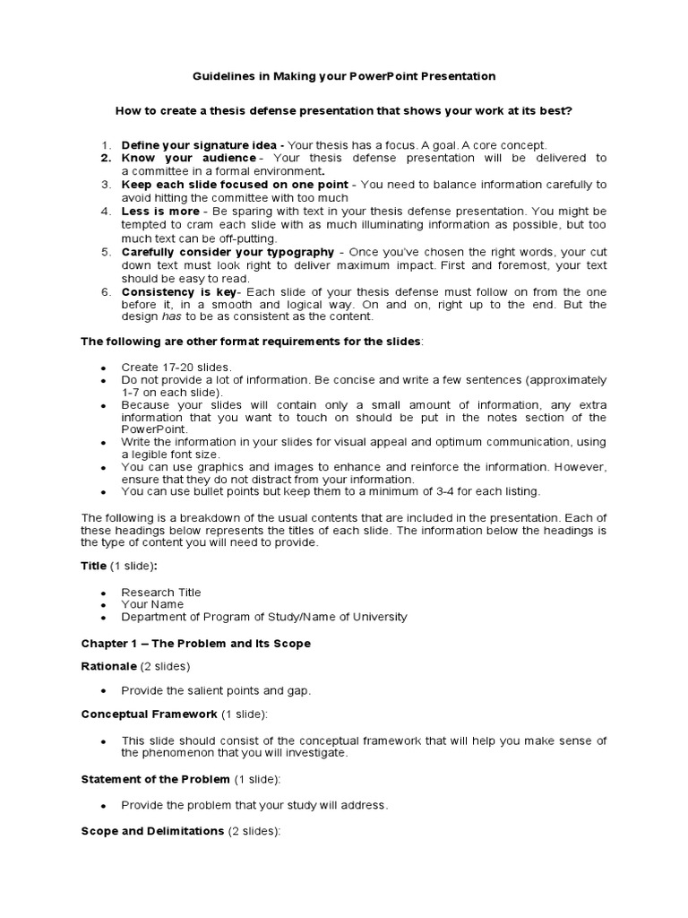 Guidelines in Making Your PowerPoint Presentation | PDF | Statistics ...