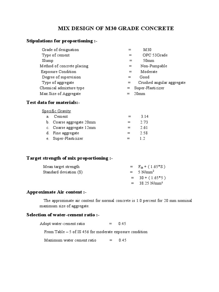 Bhuvi MIX DESIGN | PDF | Concrete | Building Engineering
