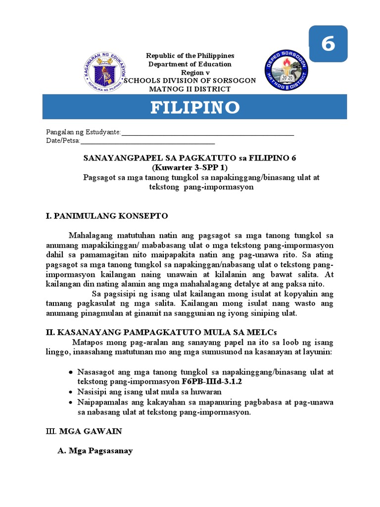 Las Fil6 Q3week 1 | PDF