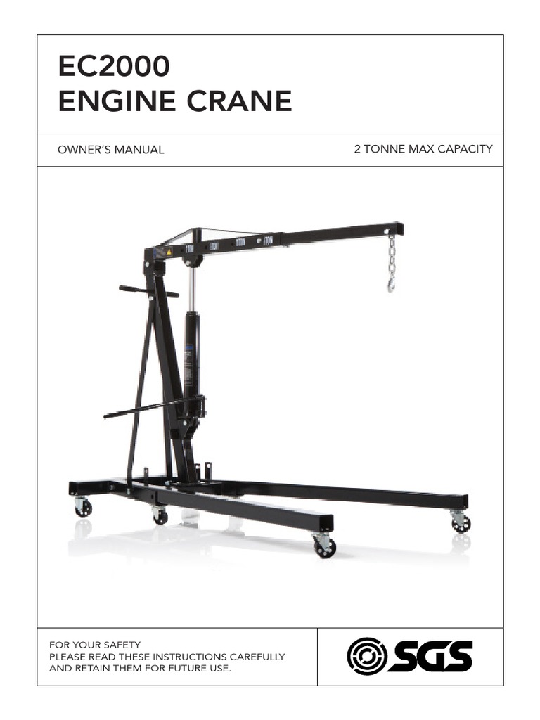 EC2000 Manual | PDF | Crane (Machine) | Pump