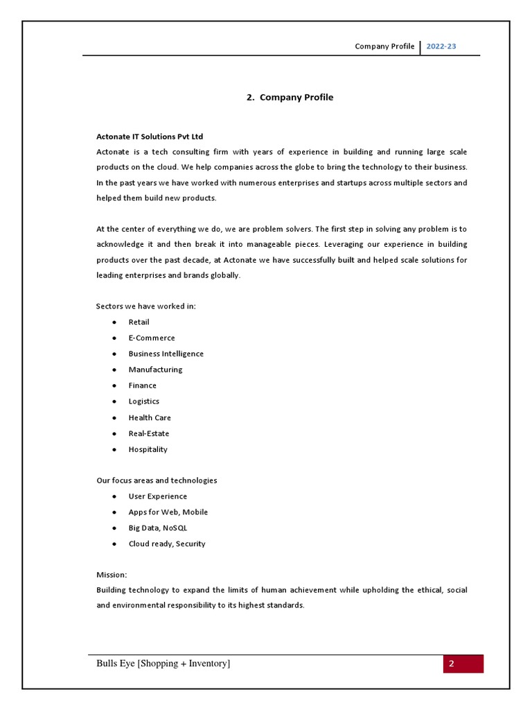 Company Profile PDF | Download Free PDF | Software Testing | Use Case